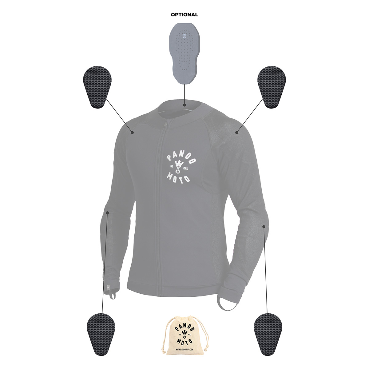 Pando Moto Shell UH 01 Unisex Armoured Base Layer Top