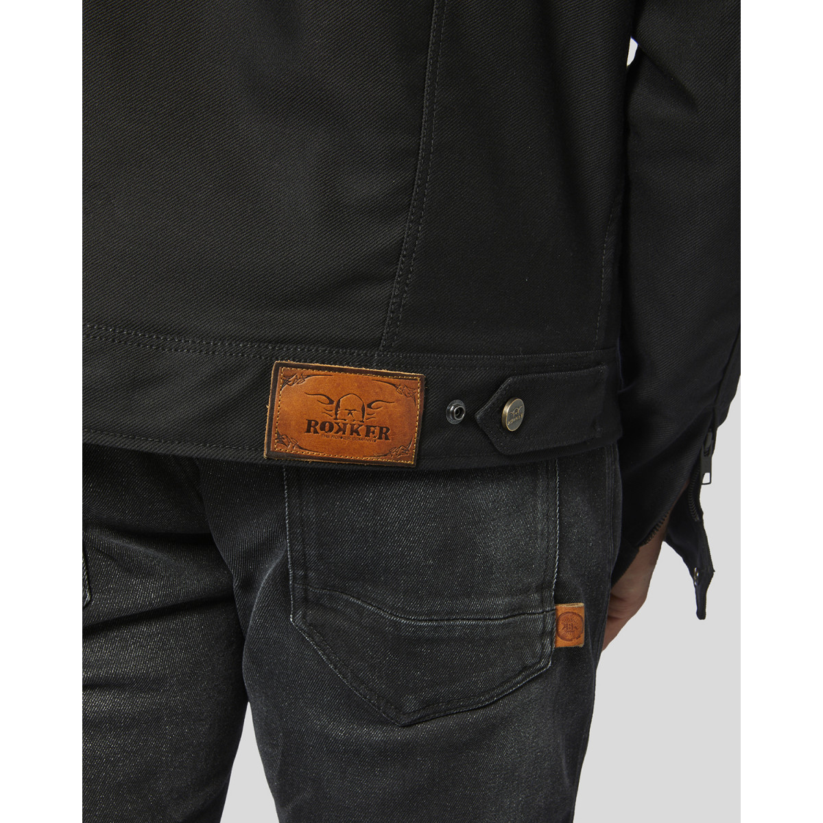 Rokker Black Jacket AAA: Slim fit motorcycle jacket with D3O